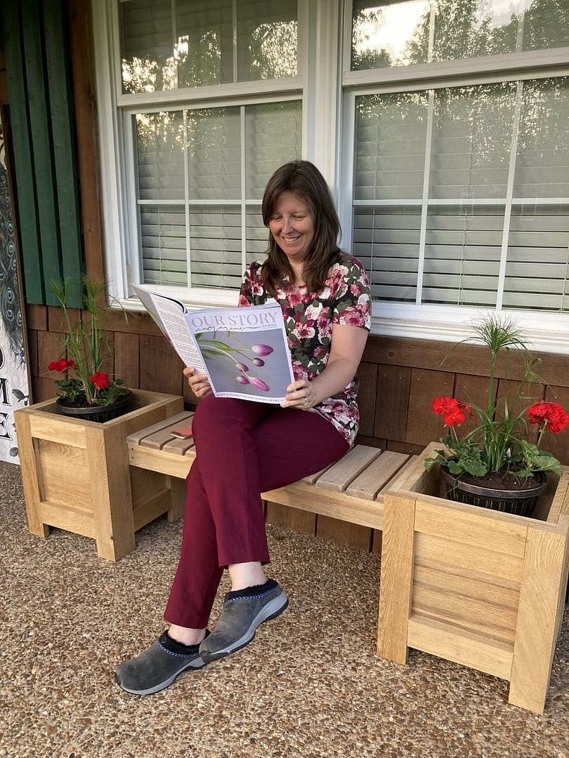 Oak Bench with planters–Digital Plans | Made in Papa's Woodshop